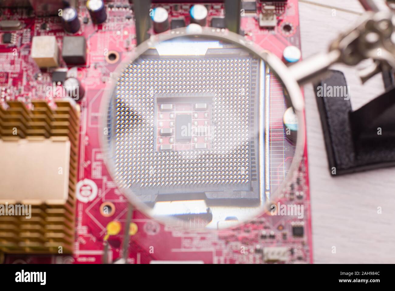 Socket for installing the processor in the board. CPU socket on the ...