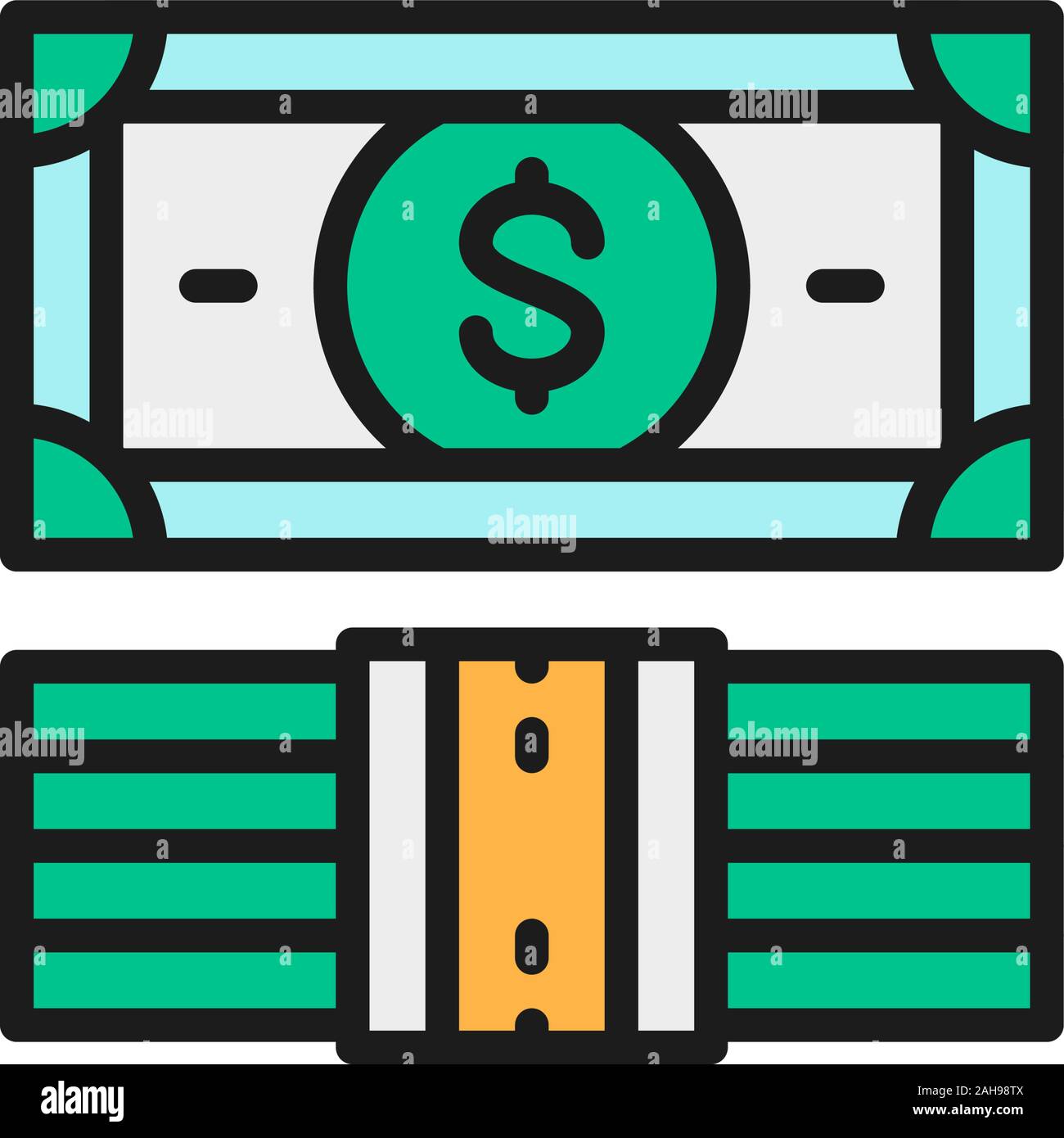 Pile of us banknotes Stock Vector Images - Alamy