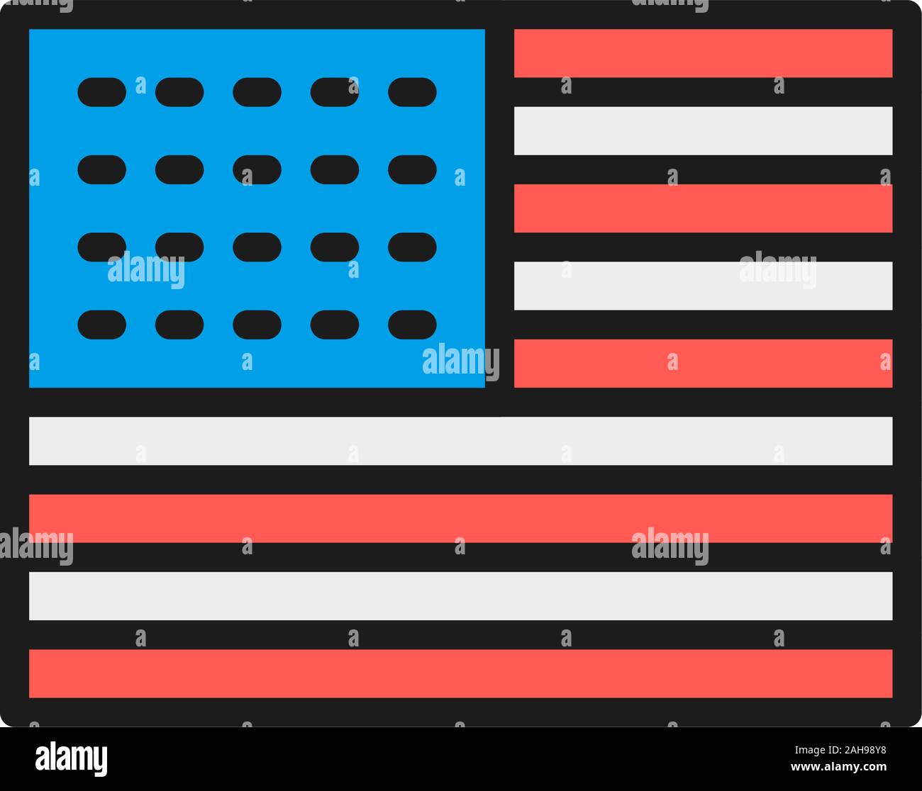 American flag isolated folded Stock Vector Images - Alamy