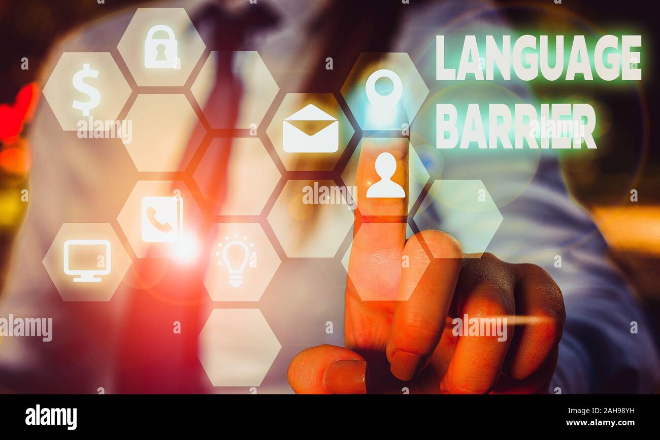 Conceptual hand writing showing Language Barrier. Concept meaning ...