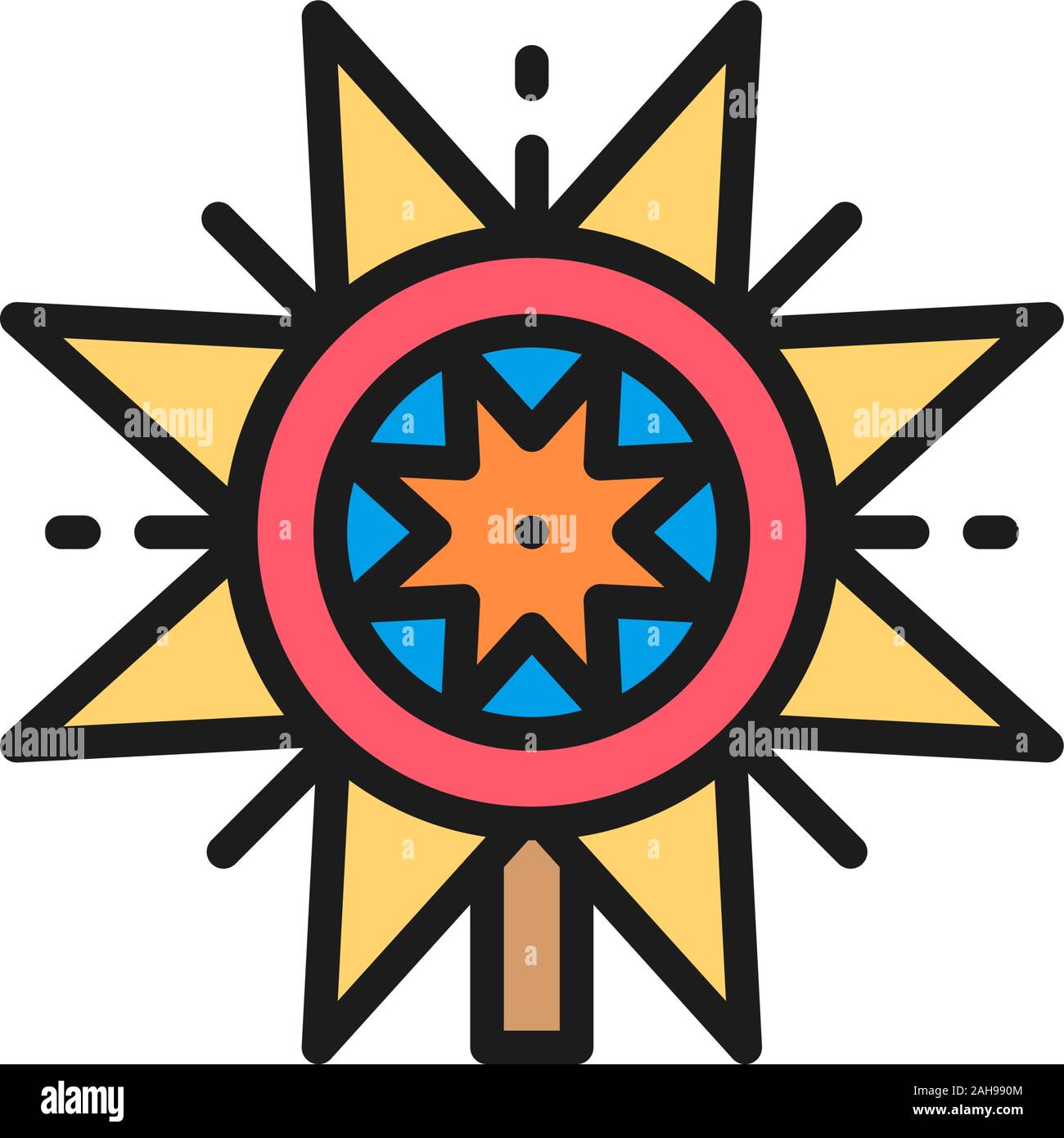 Christmas Star Drawing With Colour