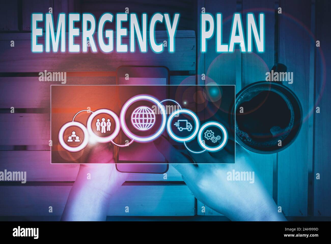 Text sign showing Emergency Plan. Business photo showcasing procedures ...