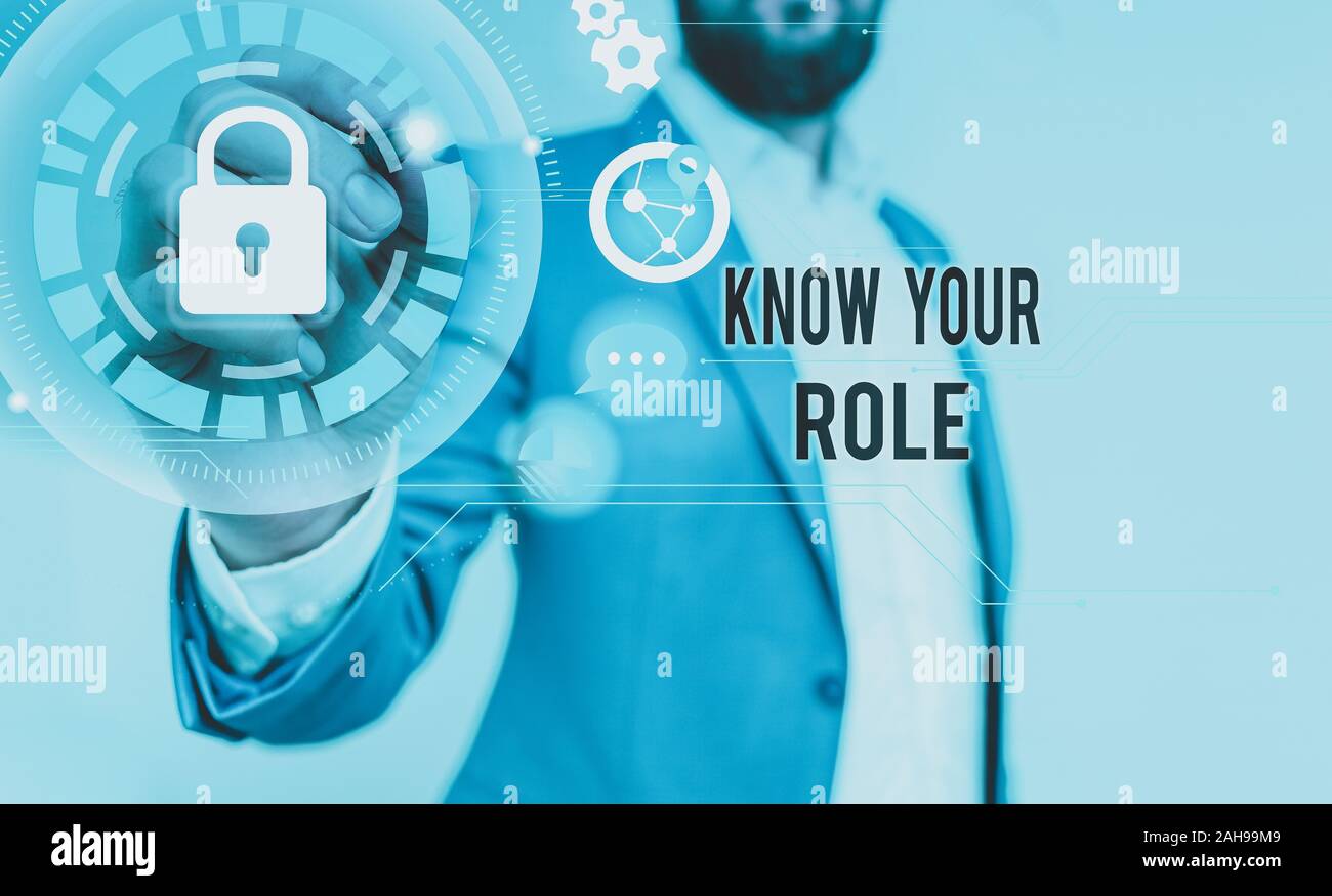 Handwriting text writing Know Your Role. Conceptual photo end acting ...