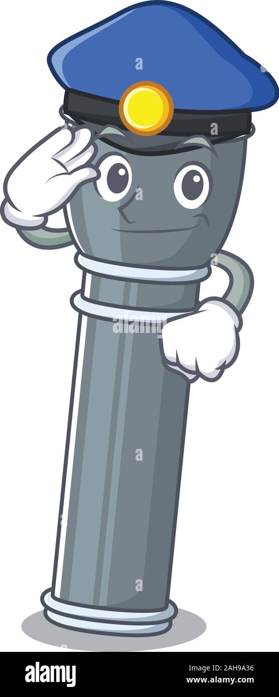 Flashlight Scroll Cartoon mascot style as a Police officer Stock Vector ...