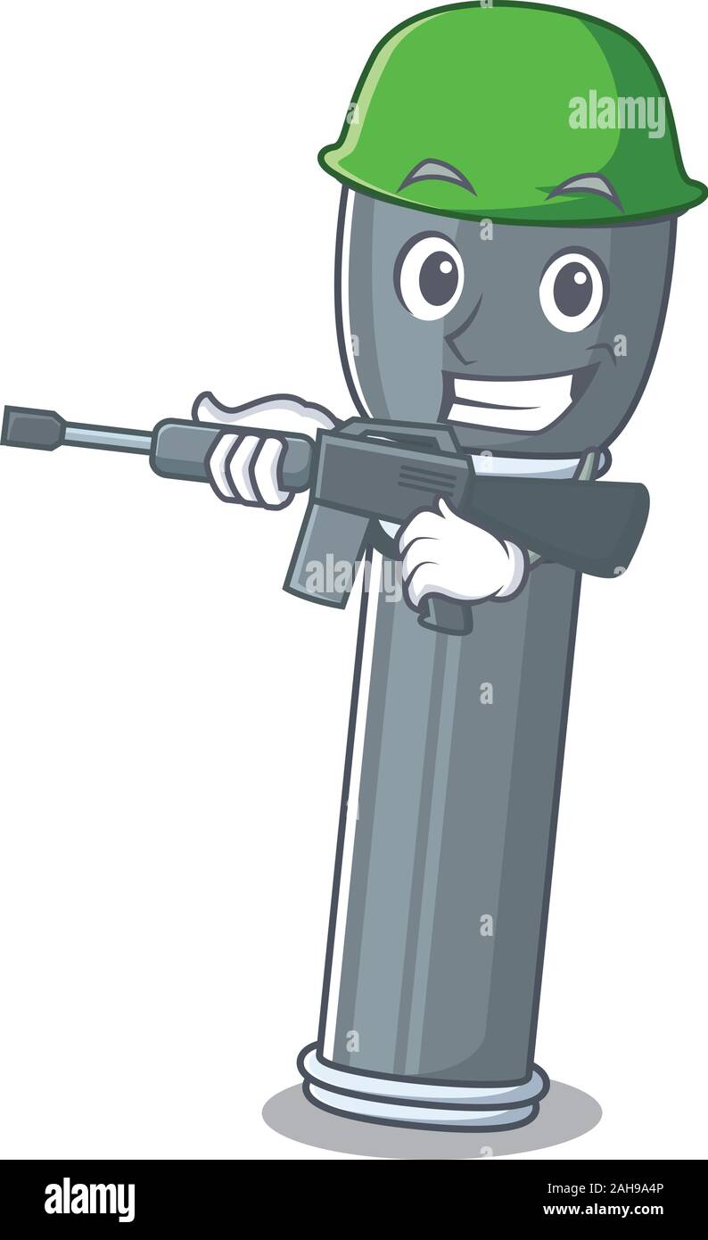 A mascot of flashlight Scroll Army with machine gun Stock Vector Image ...