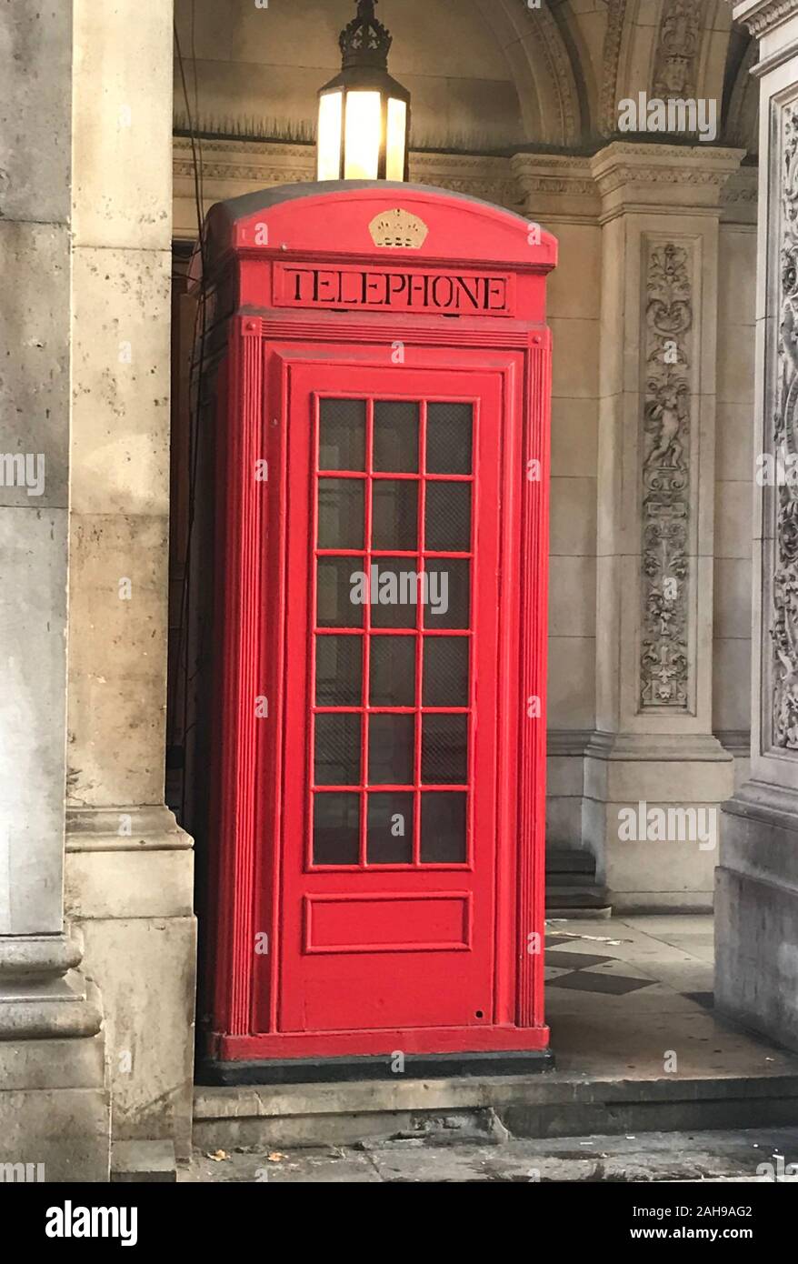 The prototype for the UKs first red public telephone box, which stands ...