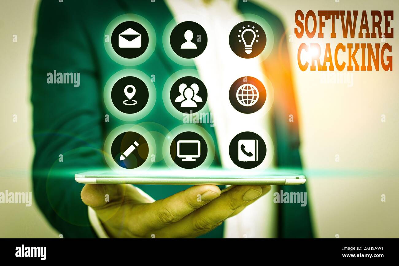 Handwriting text writing Software Cracking. Conceptual photo ...
