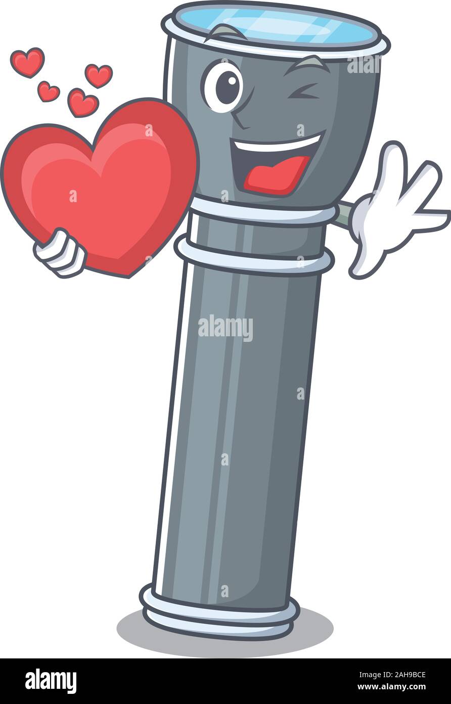 Funny Face flashlight Scroll cartoon character With heart Stock Vector ...