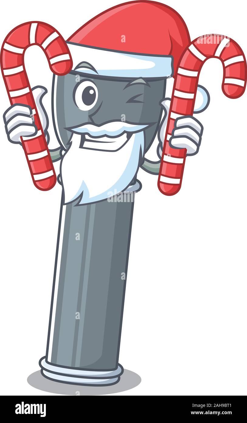 Happy flashlight Scroll Cartoon character in Santa with candy Stock ...