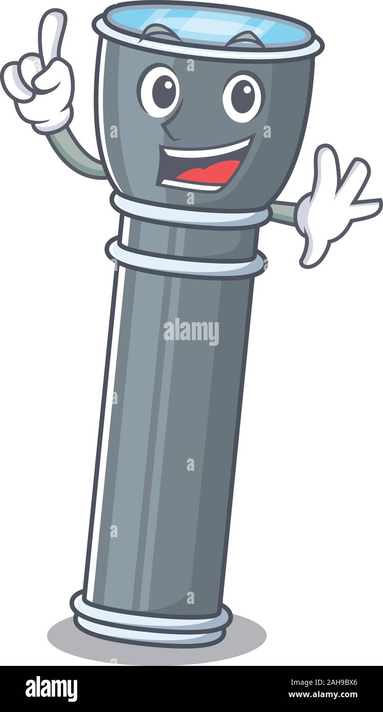 One Finger flashlight Scroll in mascot cartoon character style Stock ...