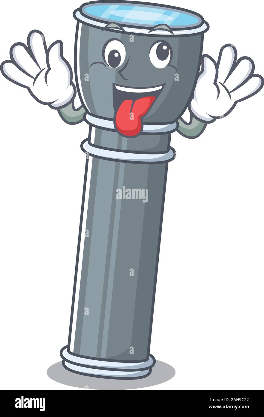 Mascot of crazy face flashlight Scroll Cartoon character style Stock ...