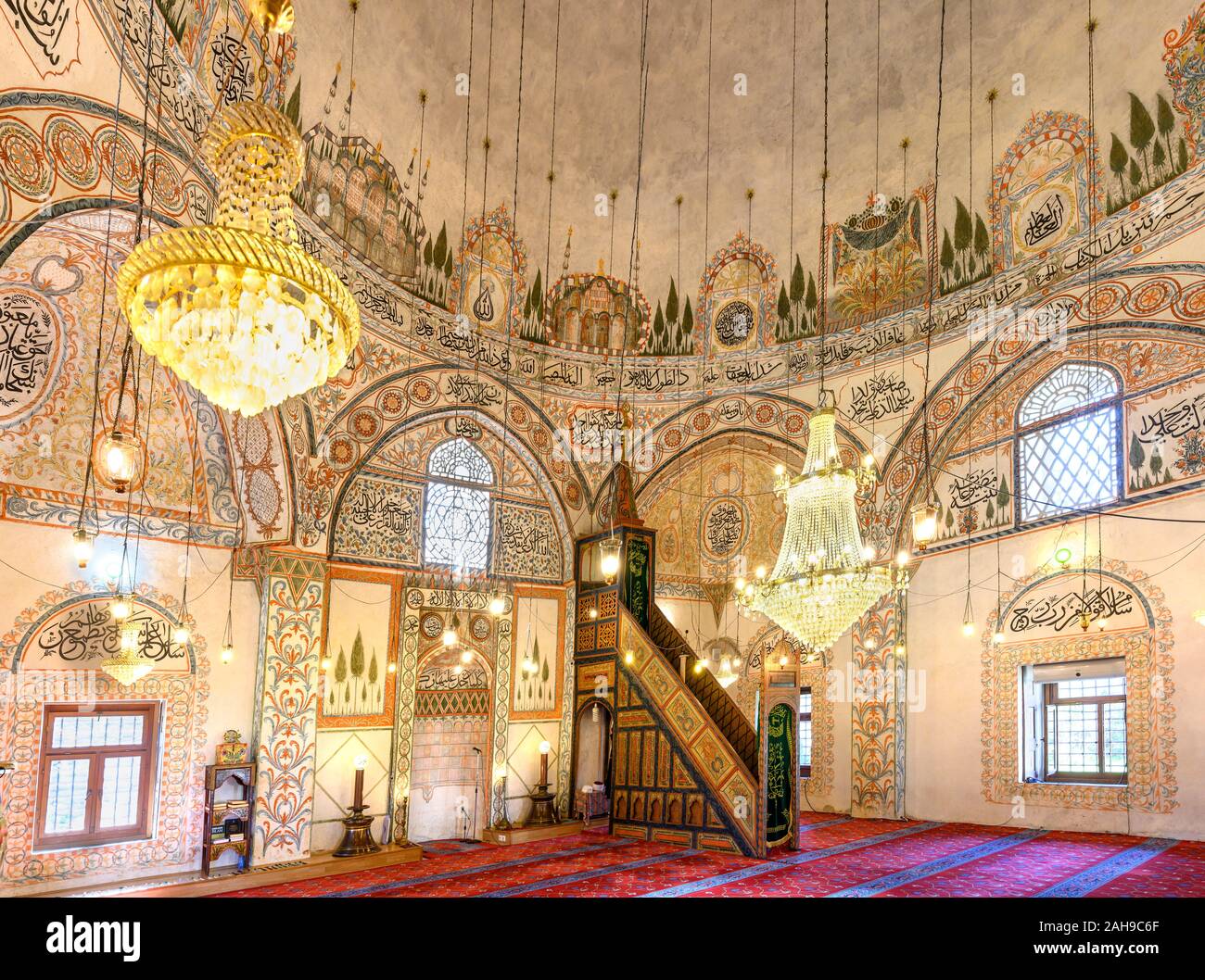 The interior of the, 16th century, Hadum mosque in the town of Gjakova ...