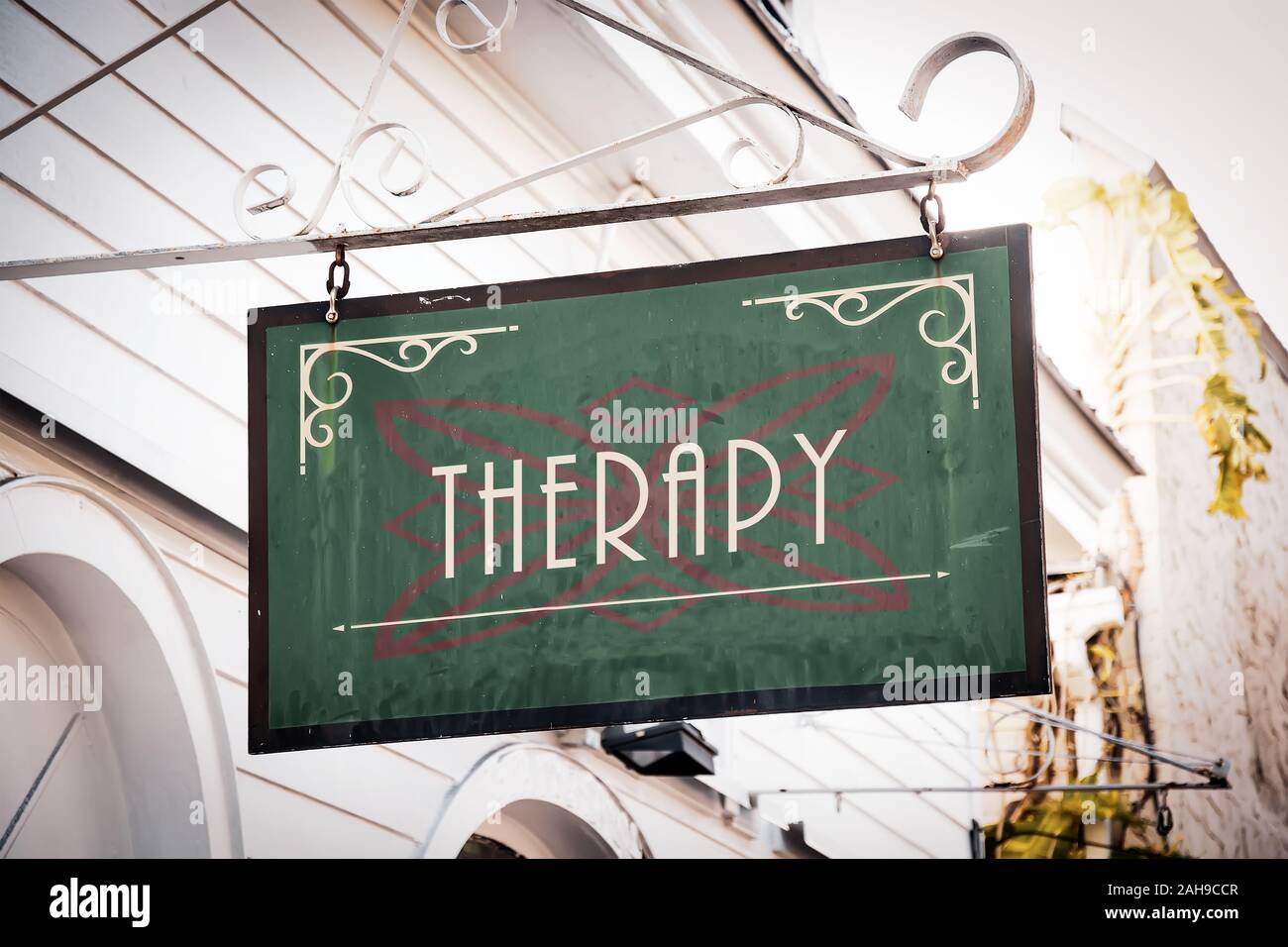 Street Sign the Direction Way to Therapy Stock Photo - Alamy