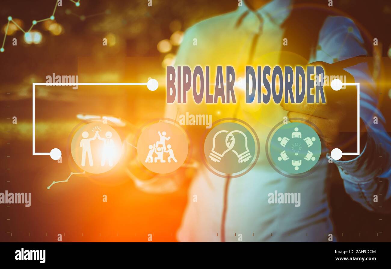 Writing note showing Bipolar Disorder. Business concept for mental ...