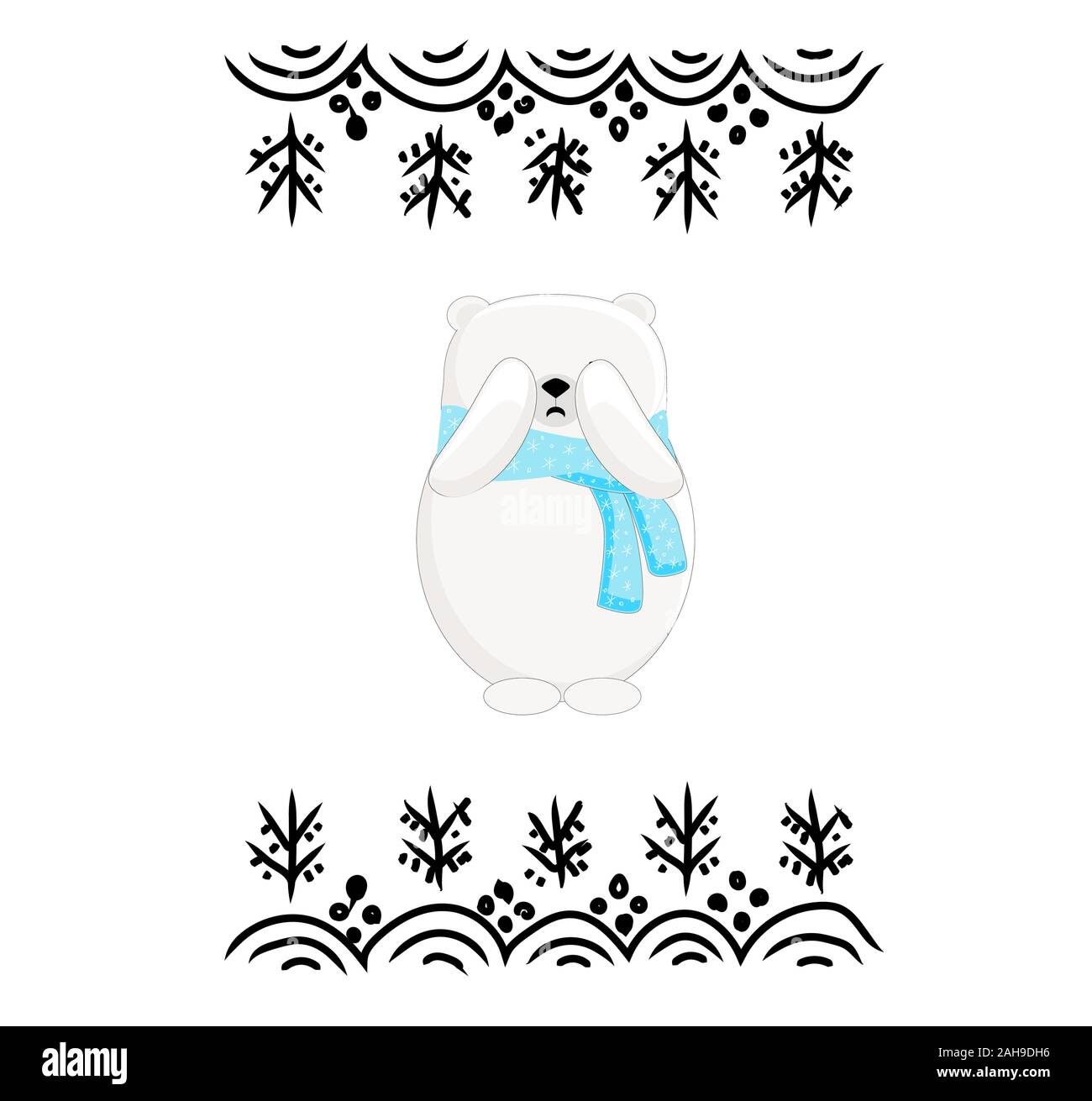 Northern bears. Animal parents. Cartoon characters isolated on a white ...