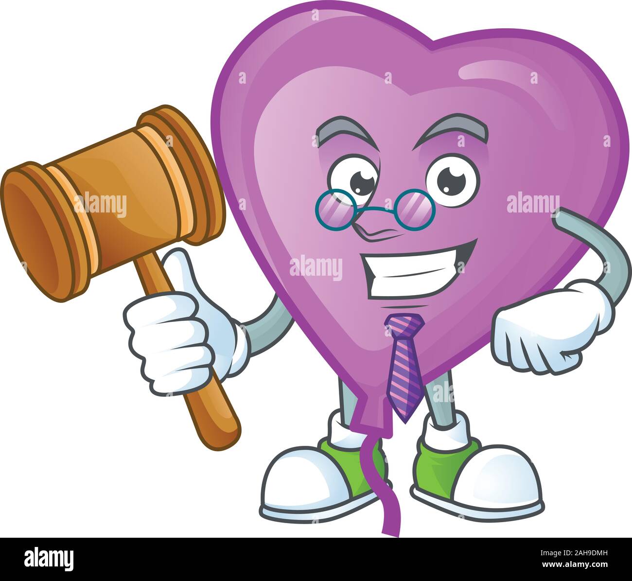 A professional judge purple love balloon presented in cartoon character ...
