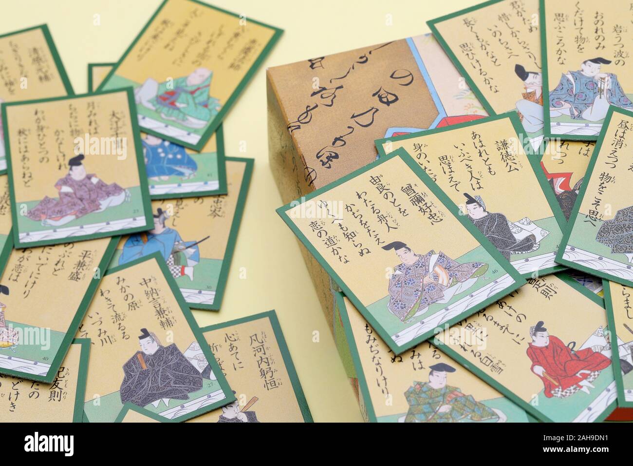 A photo of traditional Japanese cards, Hyakunin Isshu Karuta is a ...