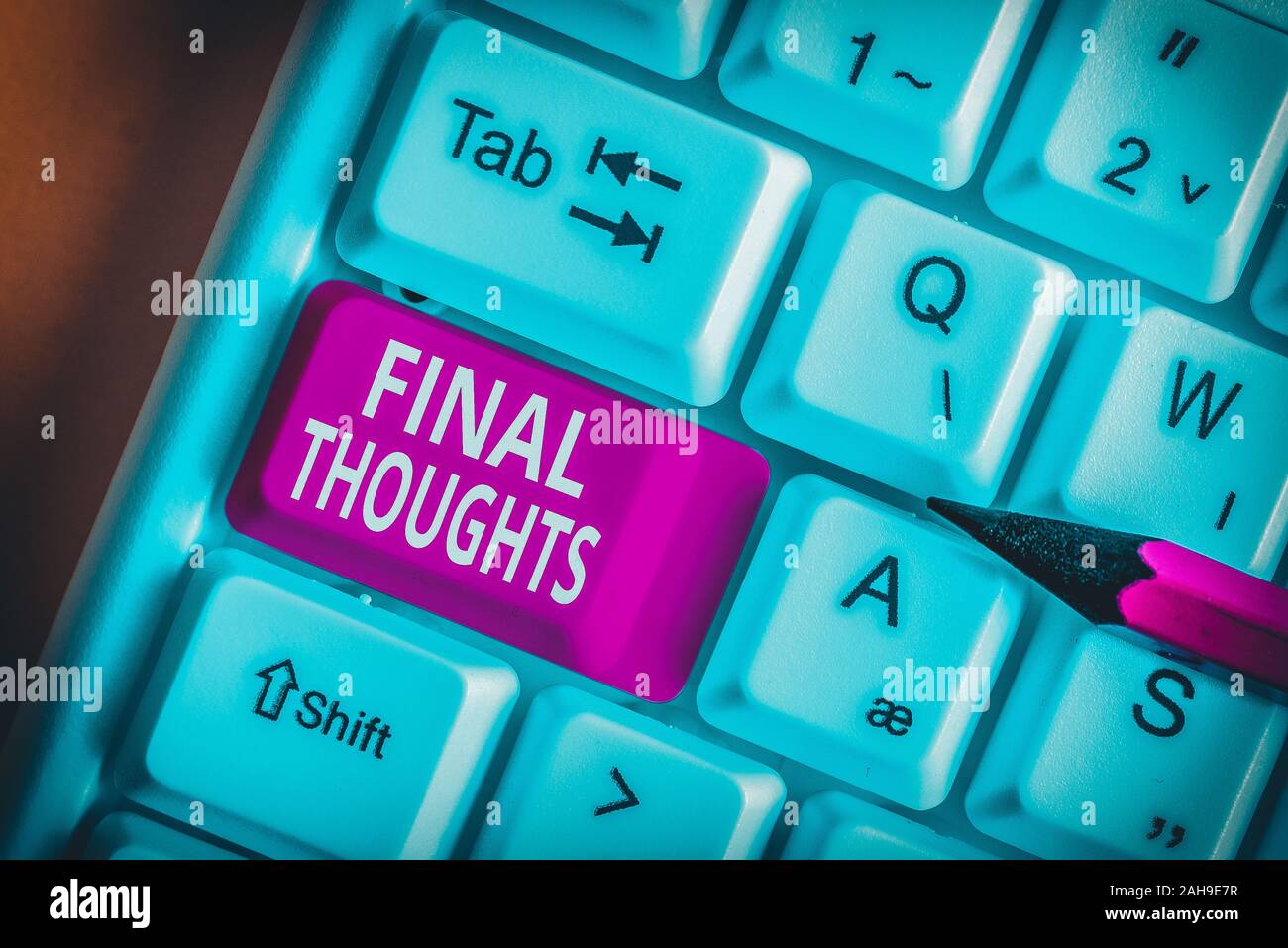 Writing note showing Final Thoughts. Business concept for the ...