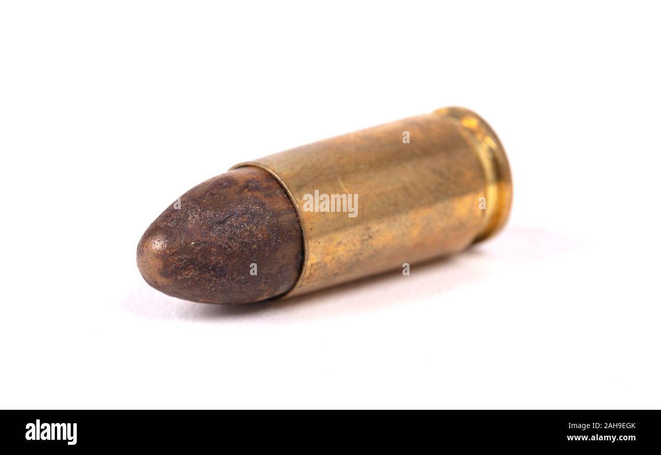 Very old bullet isolated on a white background Stock Photo - Alamy