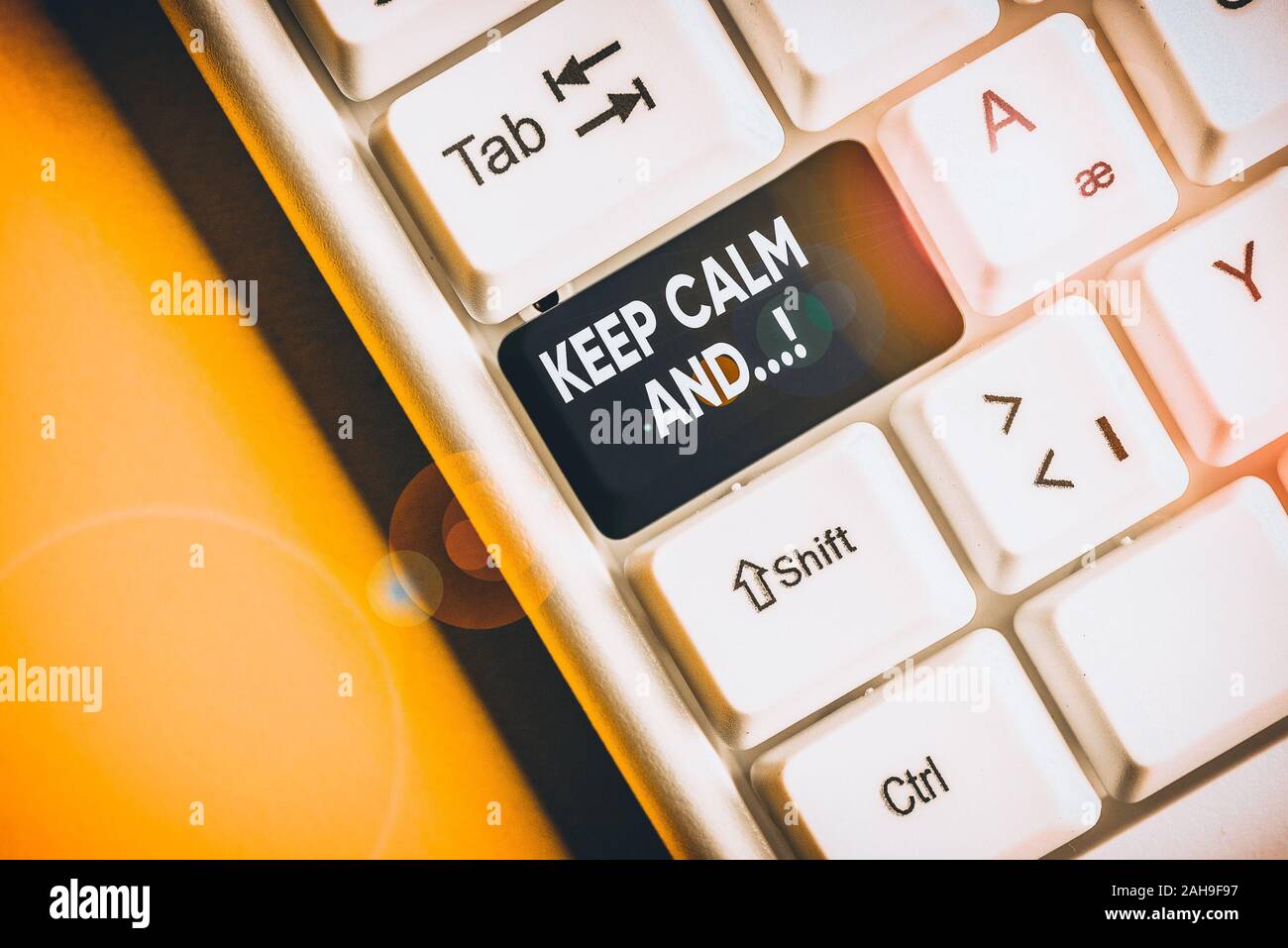 Conceptual hand writing showing Keep Calm And. Concept meaning ...