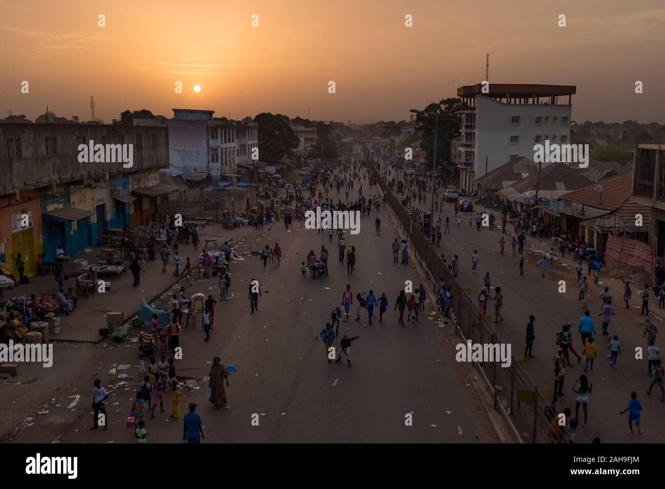 Bissau, Republic of Guinea-Bissau - February 10,, 2018: Street scene in ...