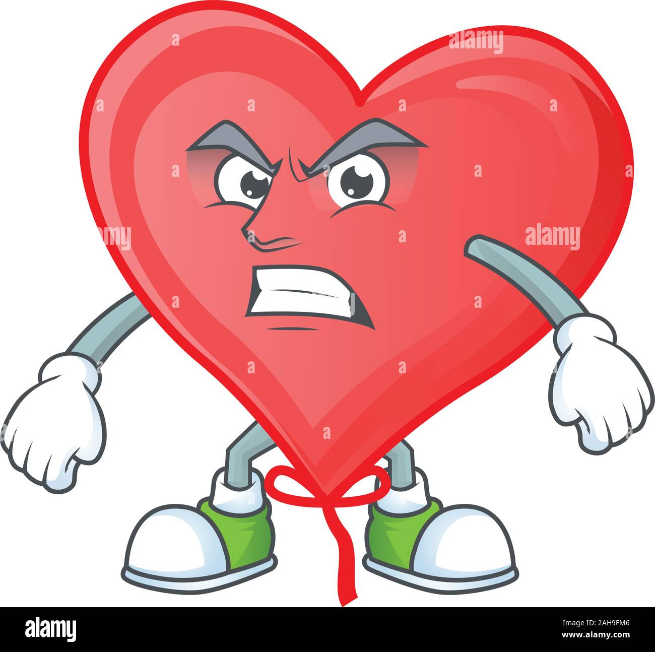 Picture of red love balloon cartoon character with angry face Stock ...