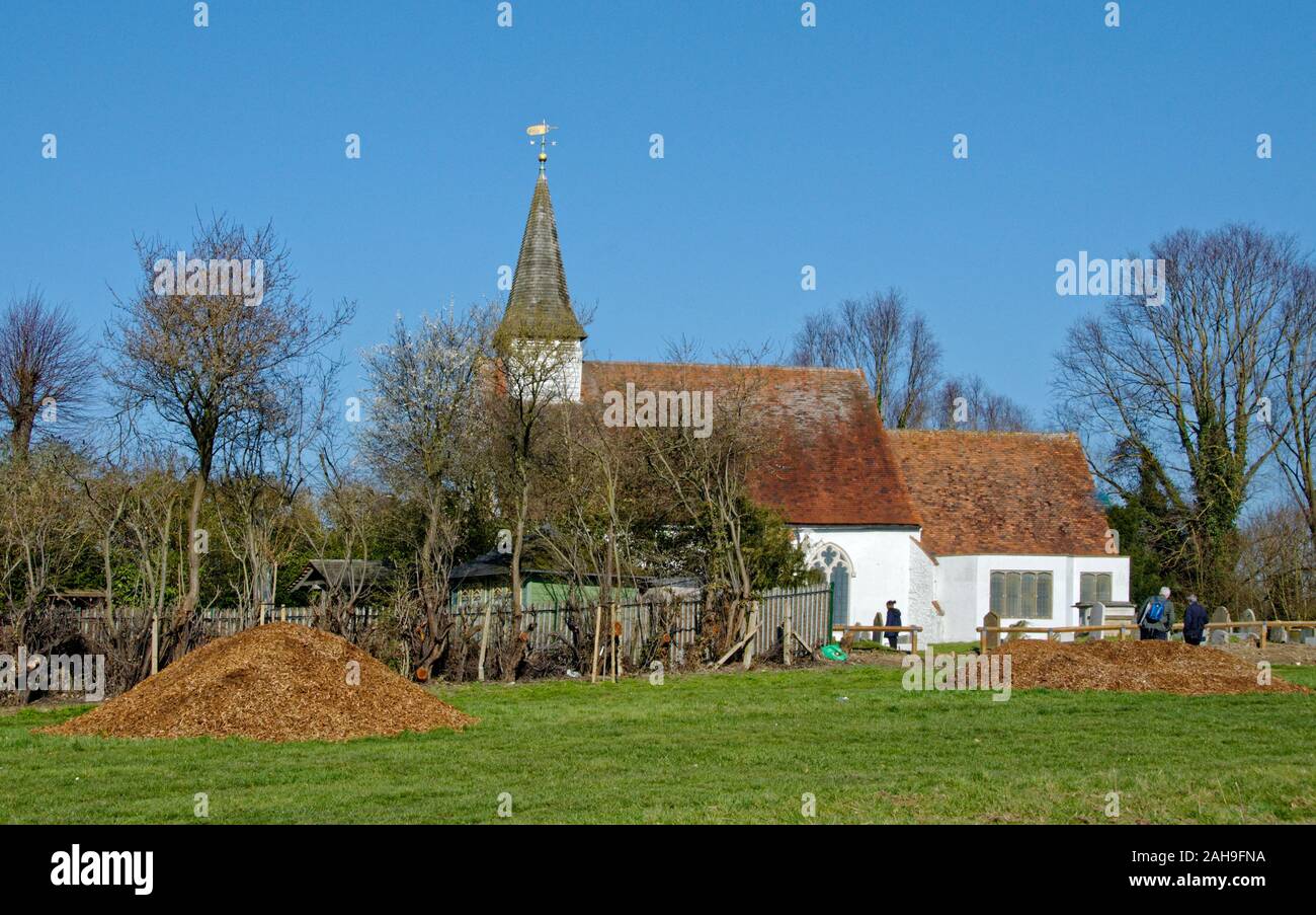 The St Mary The Virgin Church in Northolt Village during winter, London ...