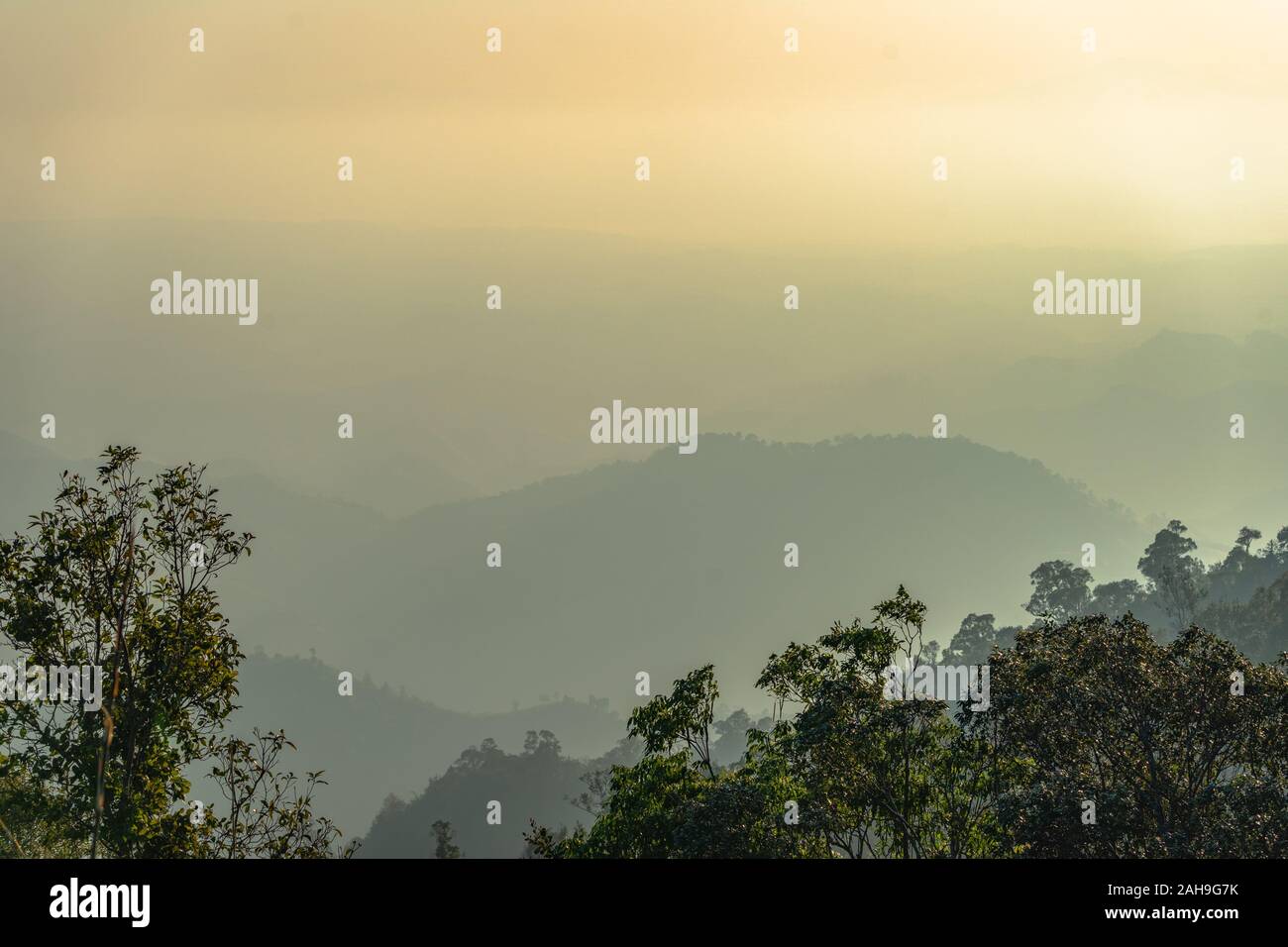 mountain range on Khun Sathan Nation Park Nan province Thailand Stock ...