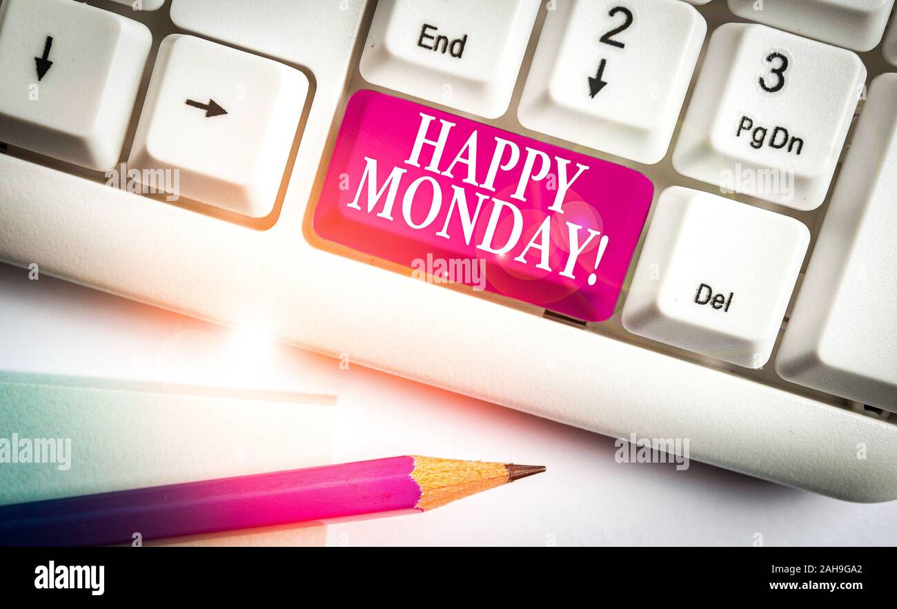 Text sign showing Happy Monday. Business photo text telling that ...
