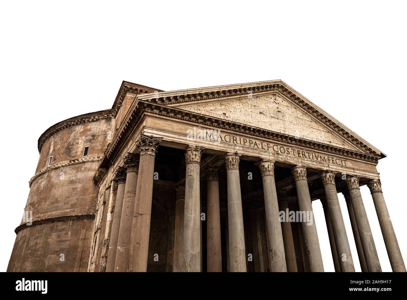 Rome Pantheon isolated on white background, Italy, Europe. Ancient ...