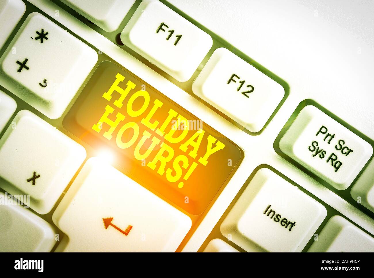 Text sign showing Holiday Hours. Business photo showcasing Overtime ...
