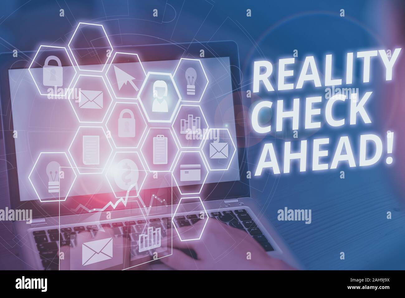 Word writing text Reality Check Ahead. Business photo showcasing makes ...