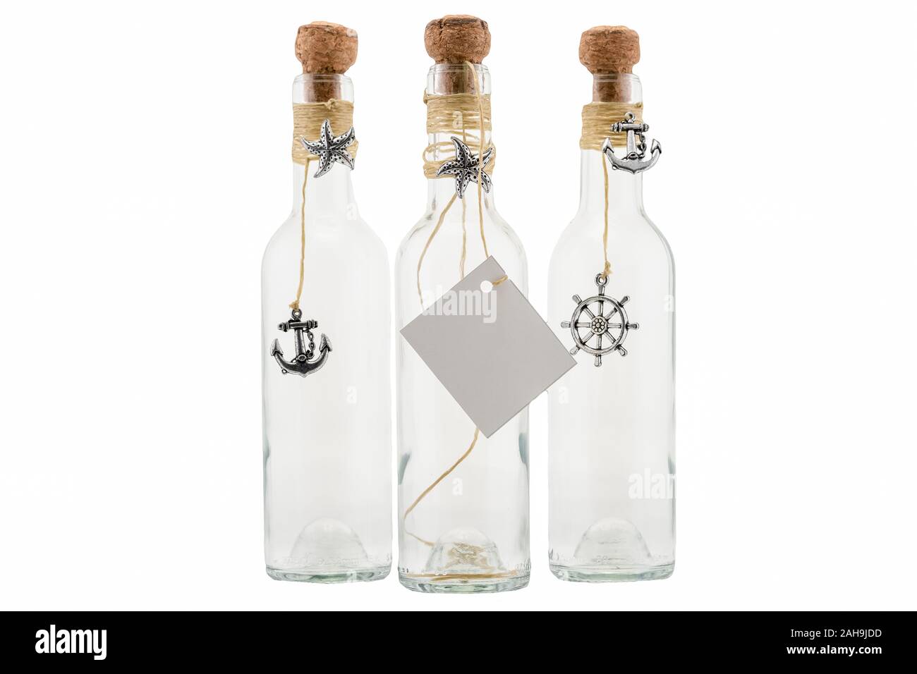 Message in a bottle scene with writable card Stock Photo - Alamy