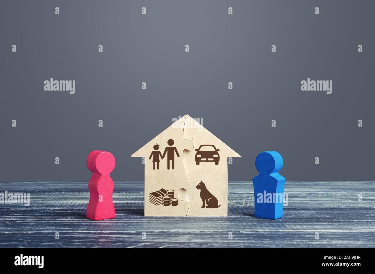 Husband and wife divide a house in a divorce process. Fair marital ...