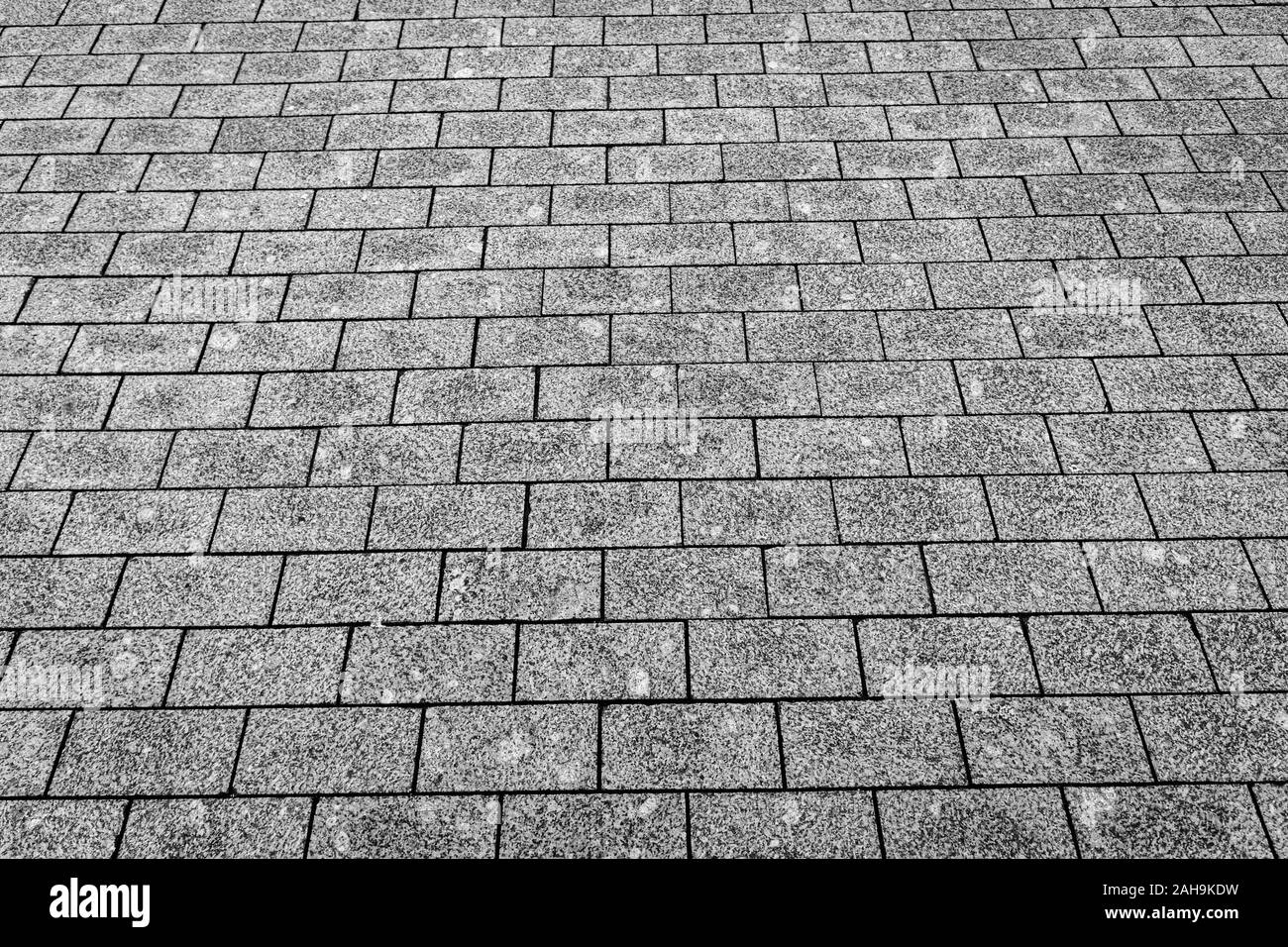 Top view on paving stone road. Old pavement of granite texture. Street ...
