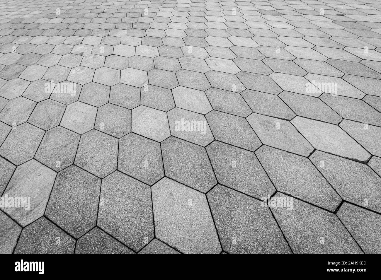 Top view on paving stone road. Old pavement of granite texture. Street ...