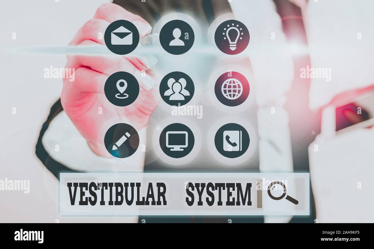 Handwriting text Vestibular System. Conceptual photo provides the ...