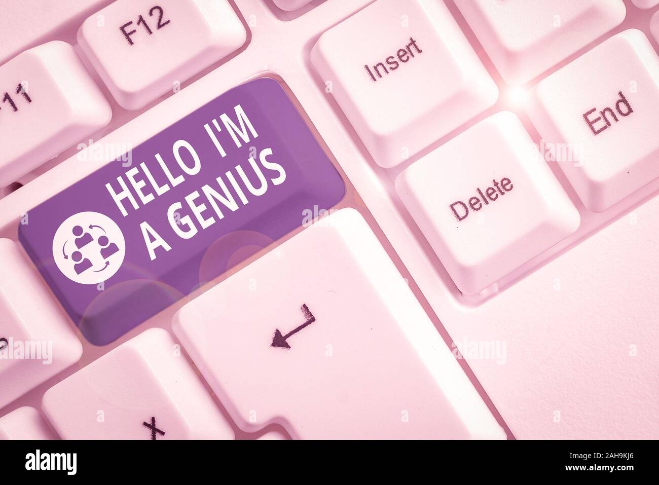 Writing note showing Hello I M A Genius. Business concept for Introduce ...