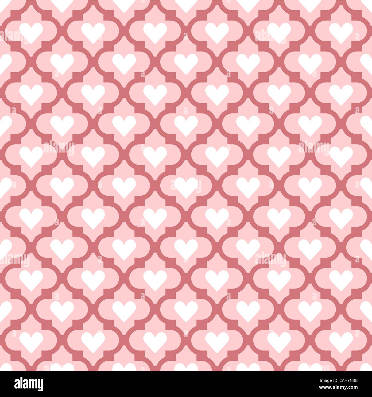 seamless pretty background with hearts and details in fine colors for ...