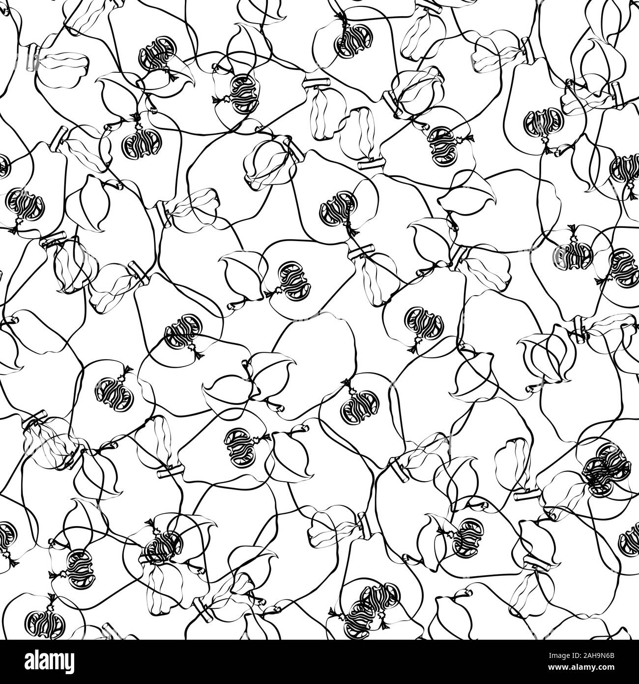 Ink vector path quince pattern black on white Stock Vector Image & Art ...