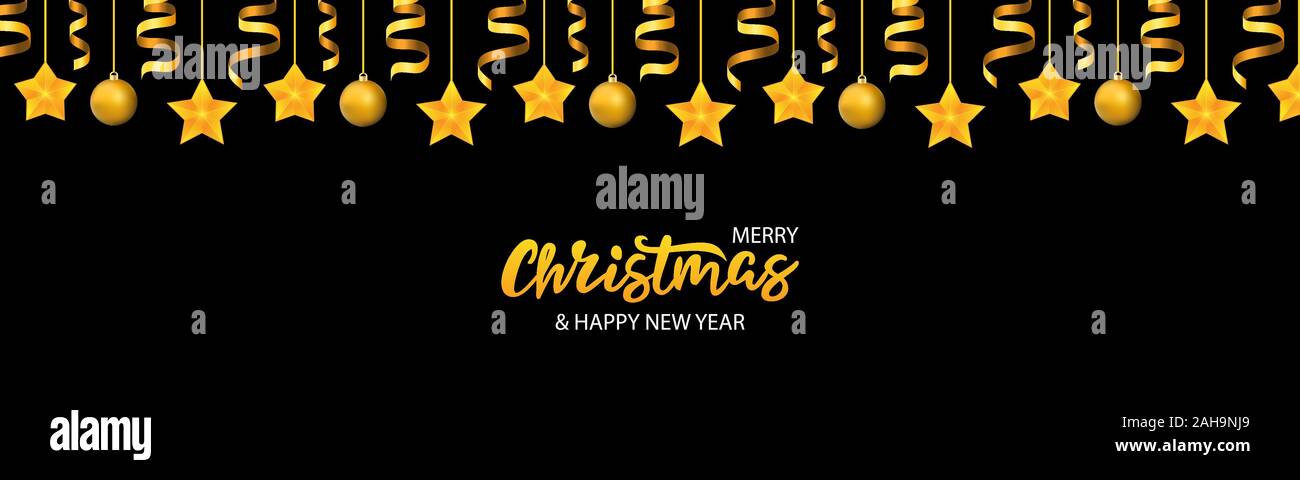 Christmas banner with lettering and stars. Winter card. Season poster ...