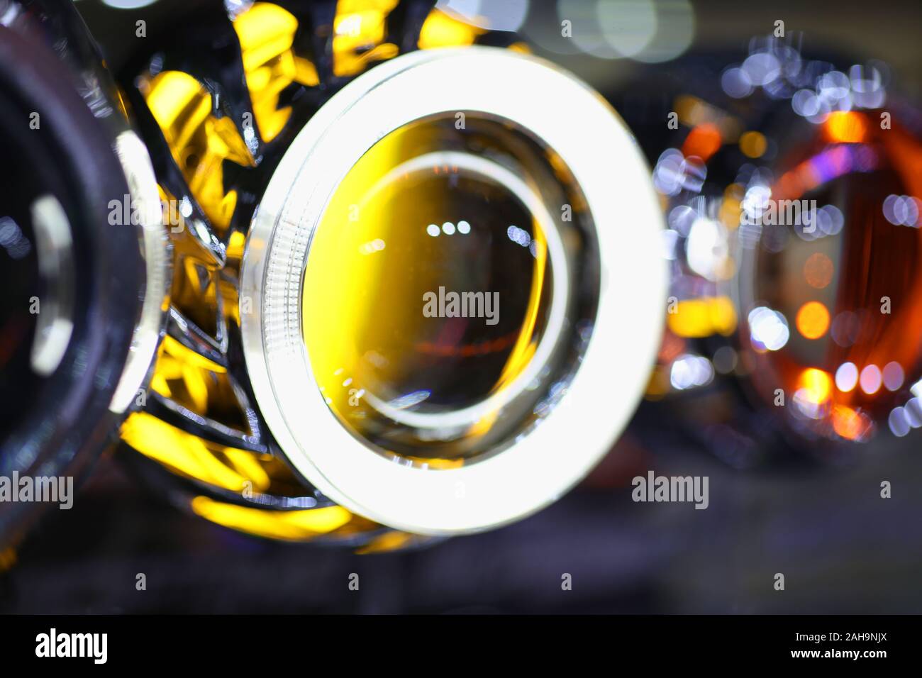 Abstract light background. Concept: car light tuning. Image with depth ...