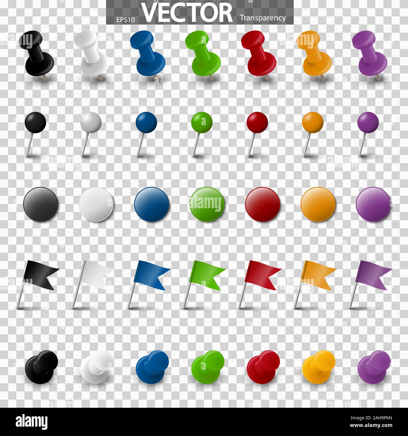 collection of different pin needle office supplies in various colors ...