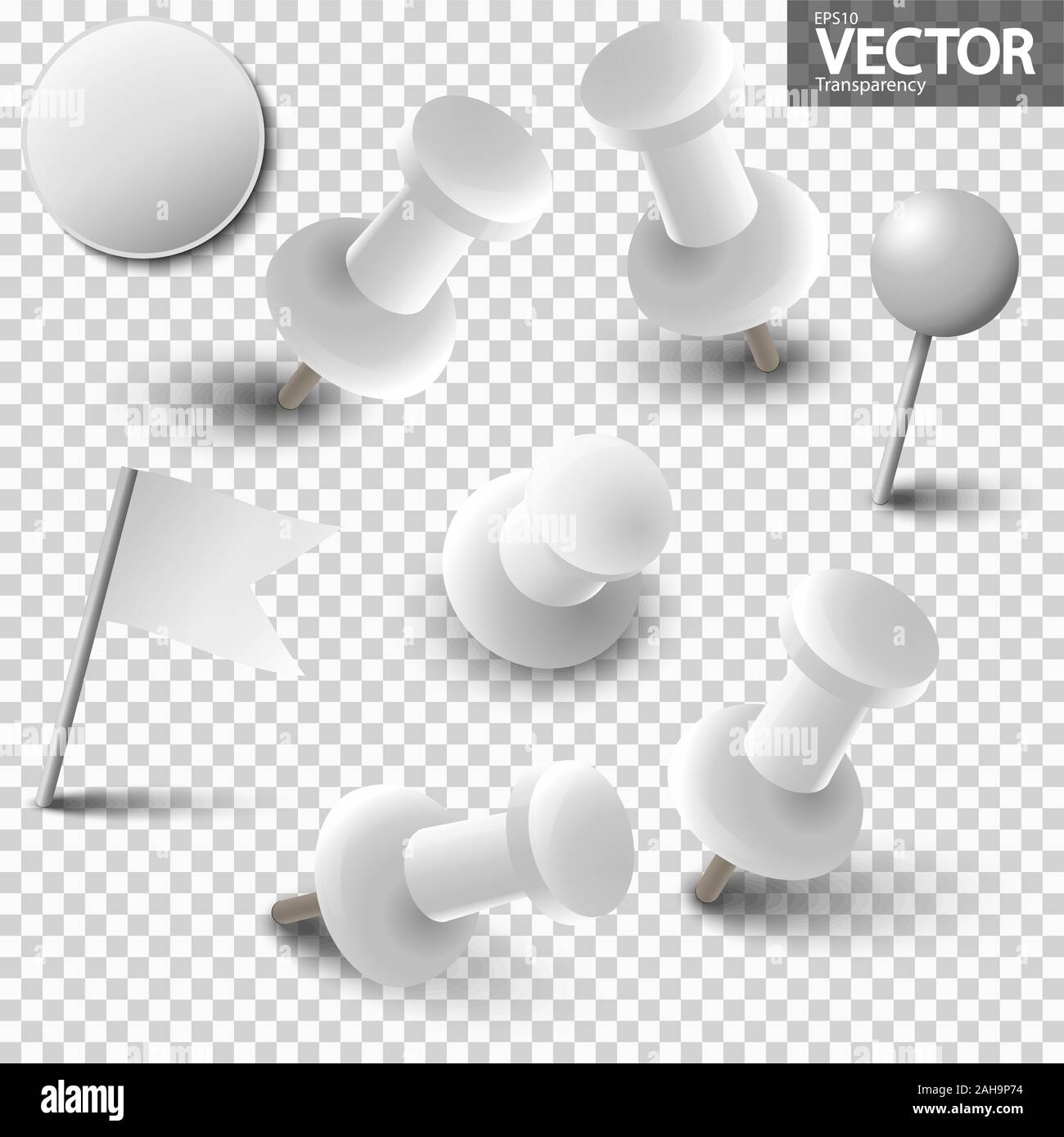 collection of different pin needles in one color with vector ...