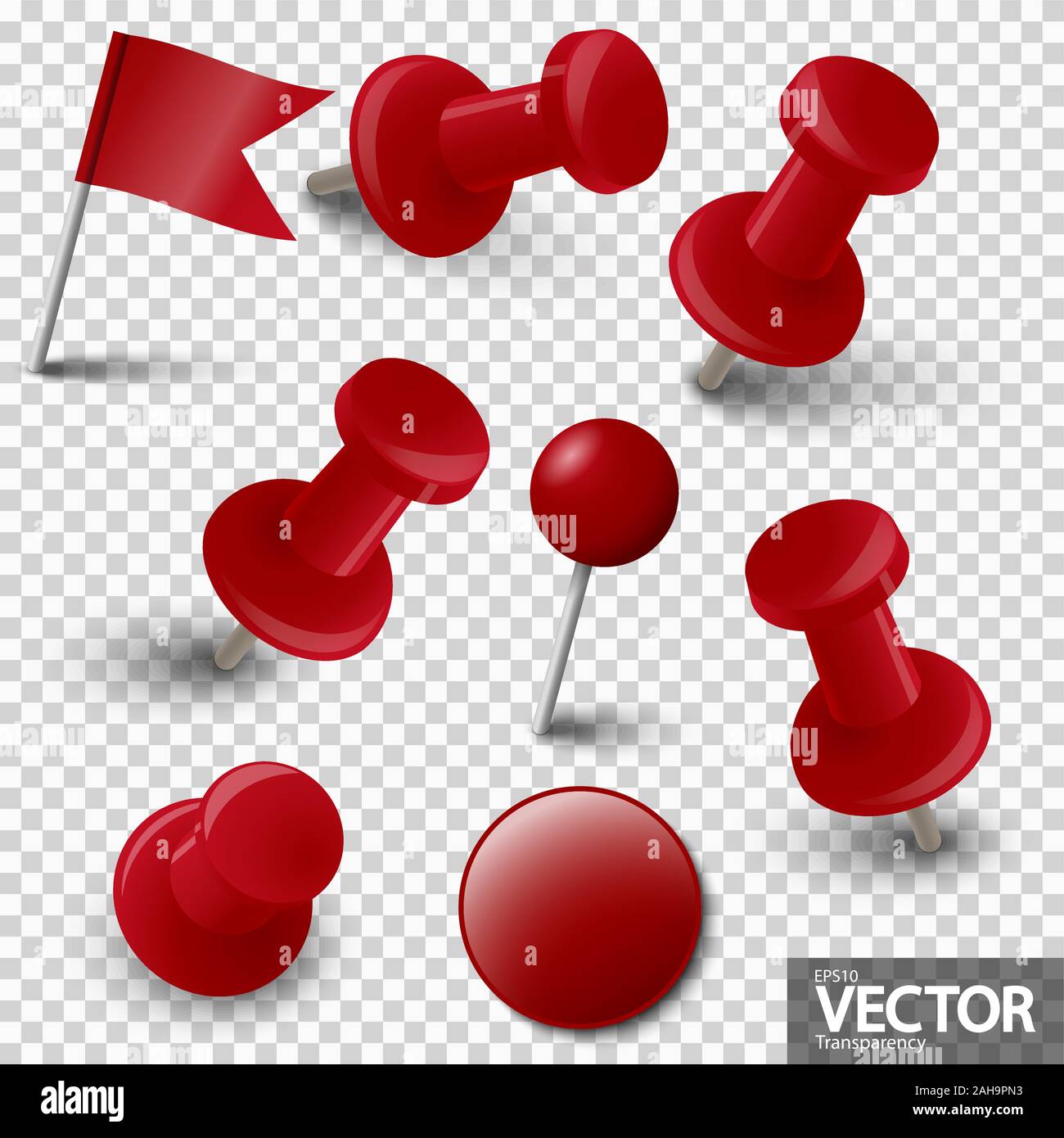 collection of different pin needles in one color with vector ...