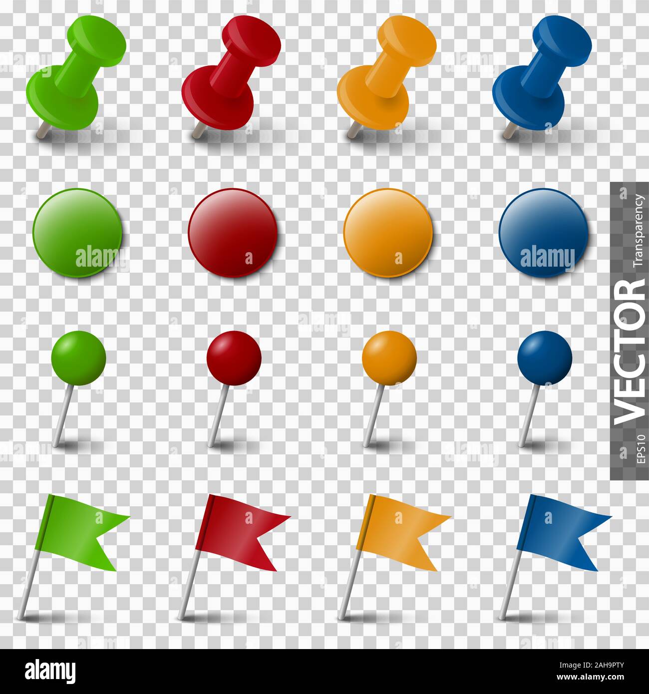 collection of different pin needle office supplies in various colors ...