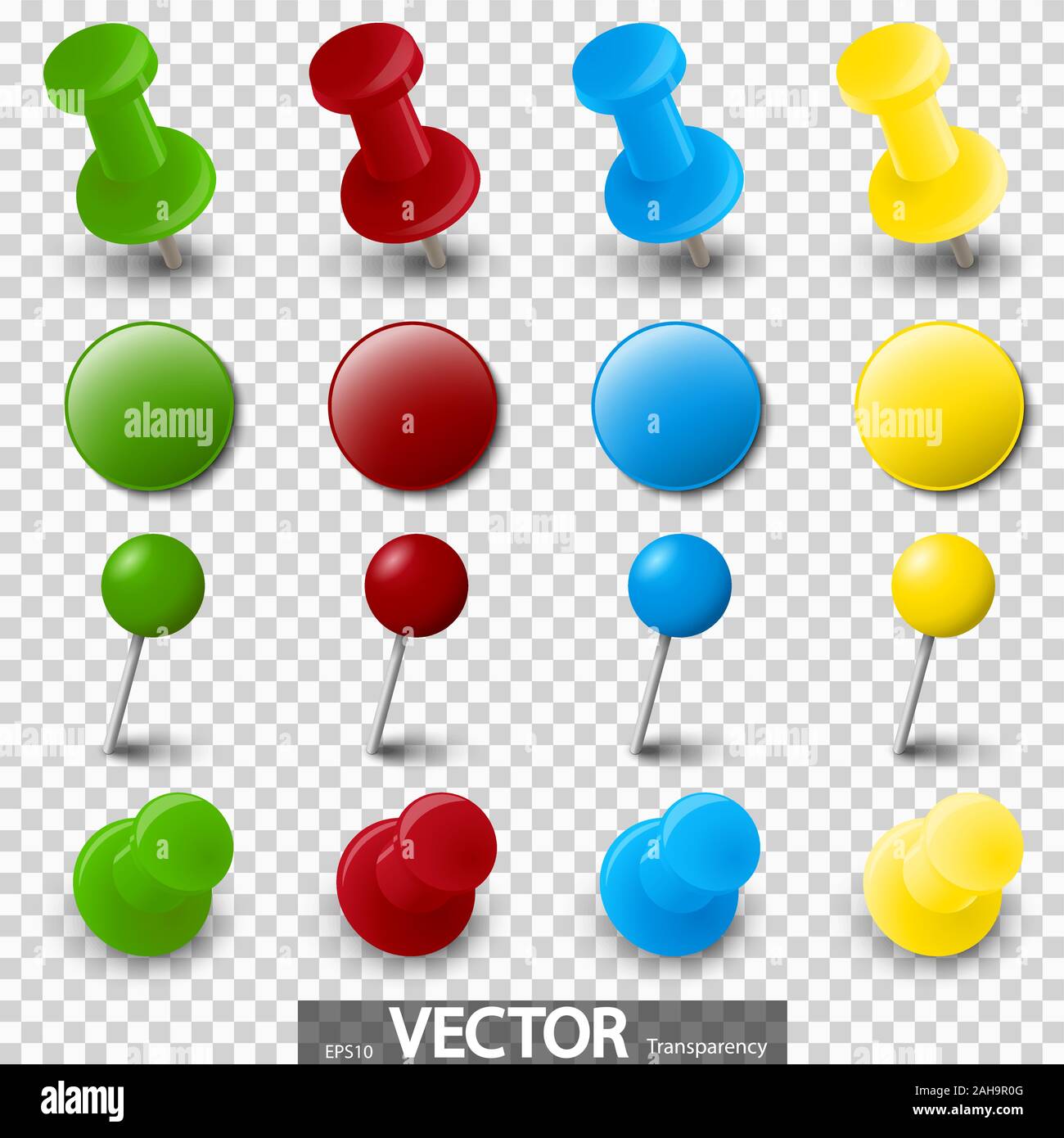 collection of different pin needle office supplies in various colors ...