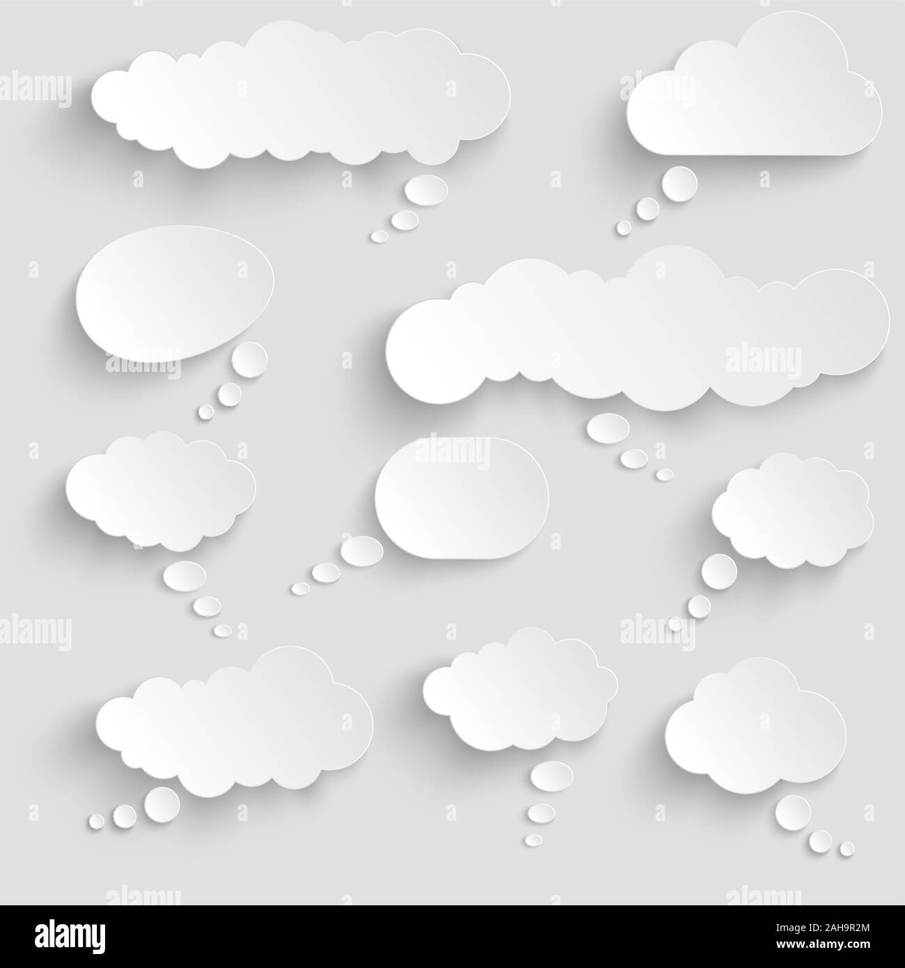 illustration of thought bubbles with shadow looking like stickers Stock ...