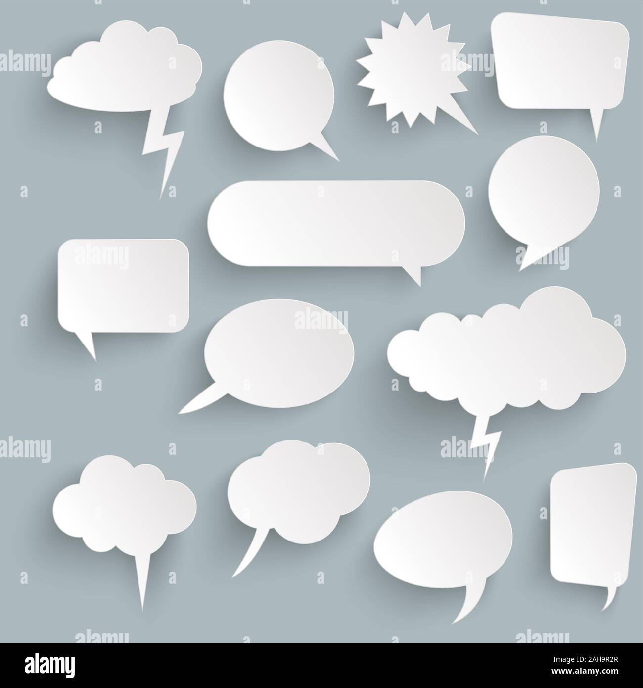 illustration of speech bubbles with shadow looking like stickers Stock ...