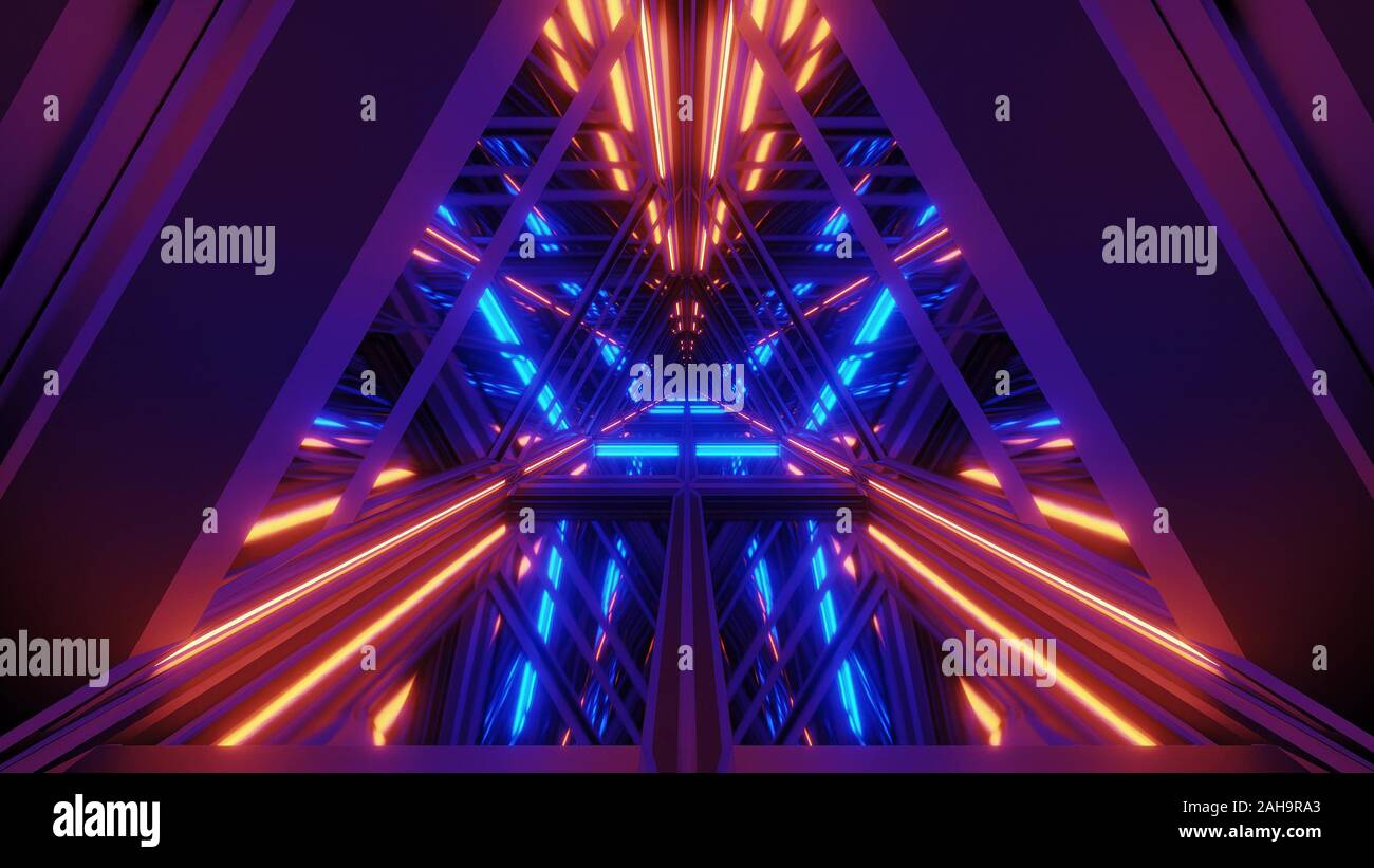 endless triangle design glass tunnel corridor with glass windows and ...